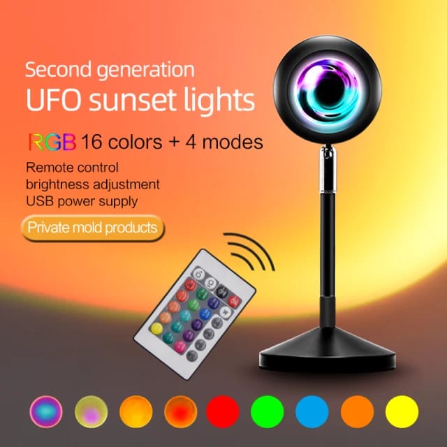 Jual UFO Sunset Light RGB Shape With Remote Control / Lampu Tidur ...