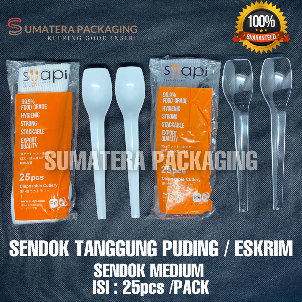Jual SENDOK PLASTIK MEDIUM TANGGUNG SUAPI isi 25pcs RUJAK ESKRIM PUTIH ...