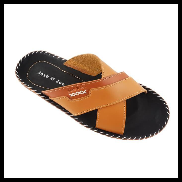 Jual PRODUK MURAH JOSH&JOE SANDAL PRIA KULIT KEREN - 03TAN - COKELAT ...