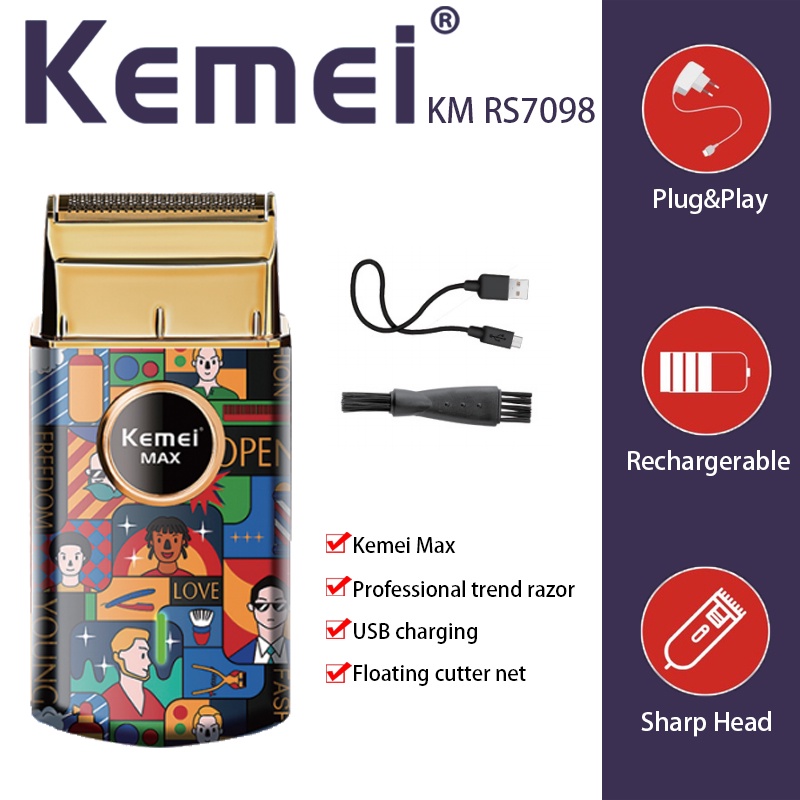 Jual Kemei Shaver KM RS7098 Professional Electric Hair Shaver Cutting ...