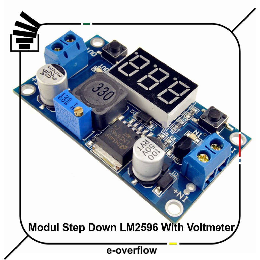 Jual Modul Buck Converter Step Down DC To DC With Voltmeter LM2596 ...
