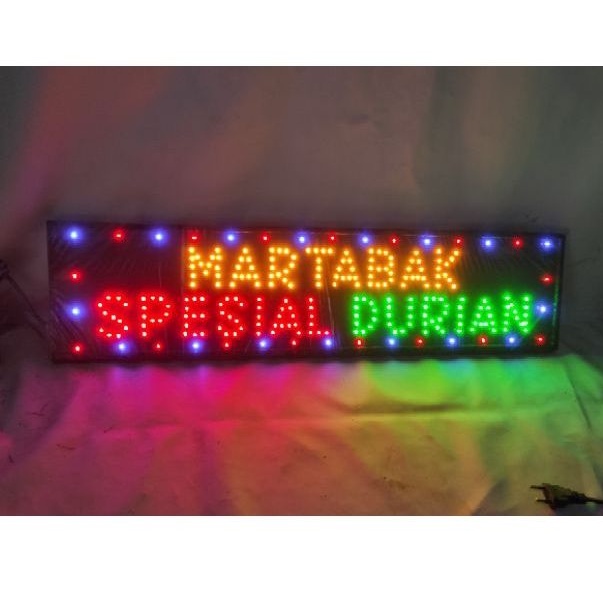 Jual Tulisan lampu led sig MARTABAK SPESIAL DURIAN warna warni cantik ...