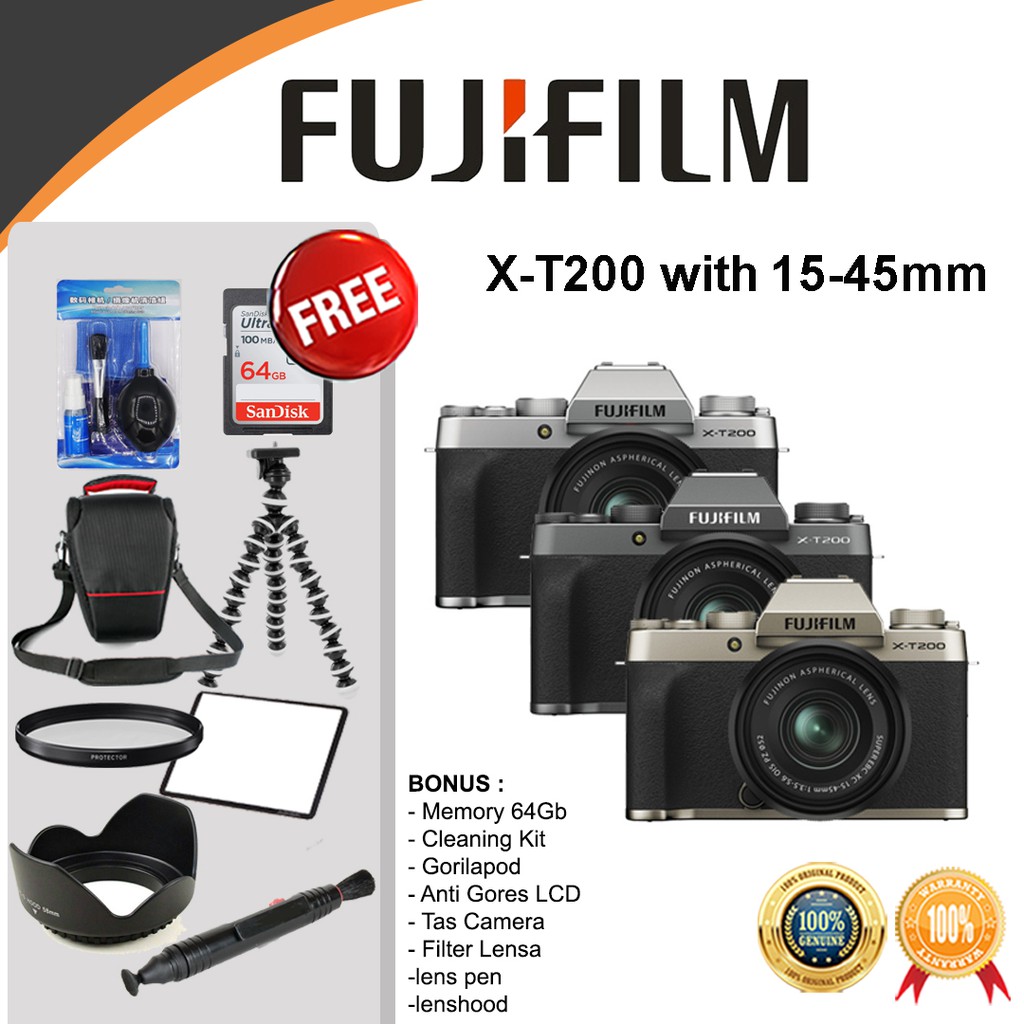Jual FUJIFILM X-T200 WITH 15-45MM LENS - FUJI XT200 FUJI FILM ...