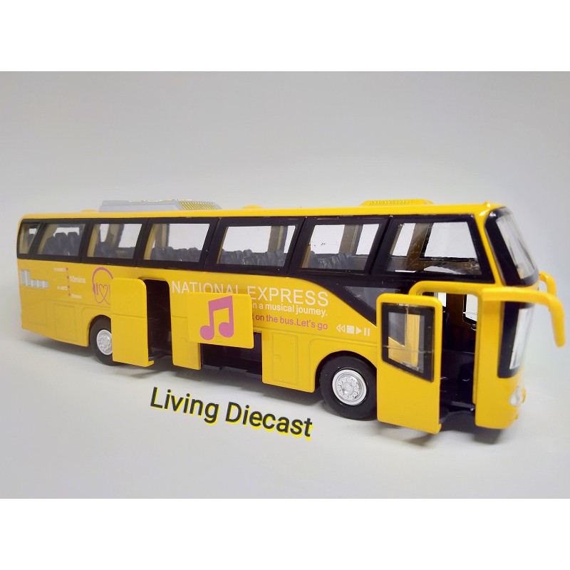 Jual Diecast Miniatur Bus Extra High Deck skala 1: 50 (Yellow color ...