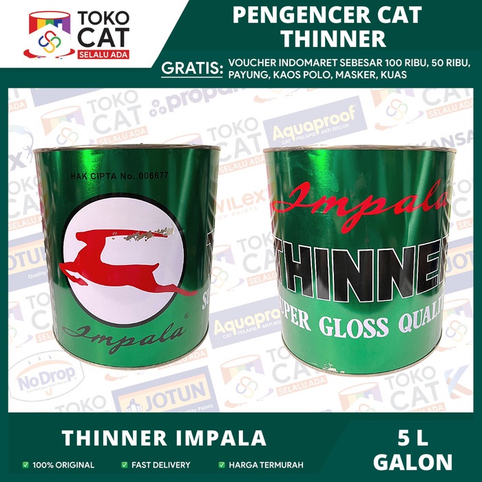 Jual THINNER IMPALA HIJAU 5L / TINER THINER IMPALA HIJAU 5L / PENGENCER ...