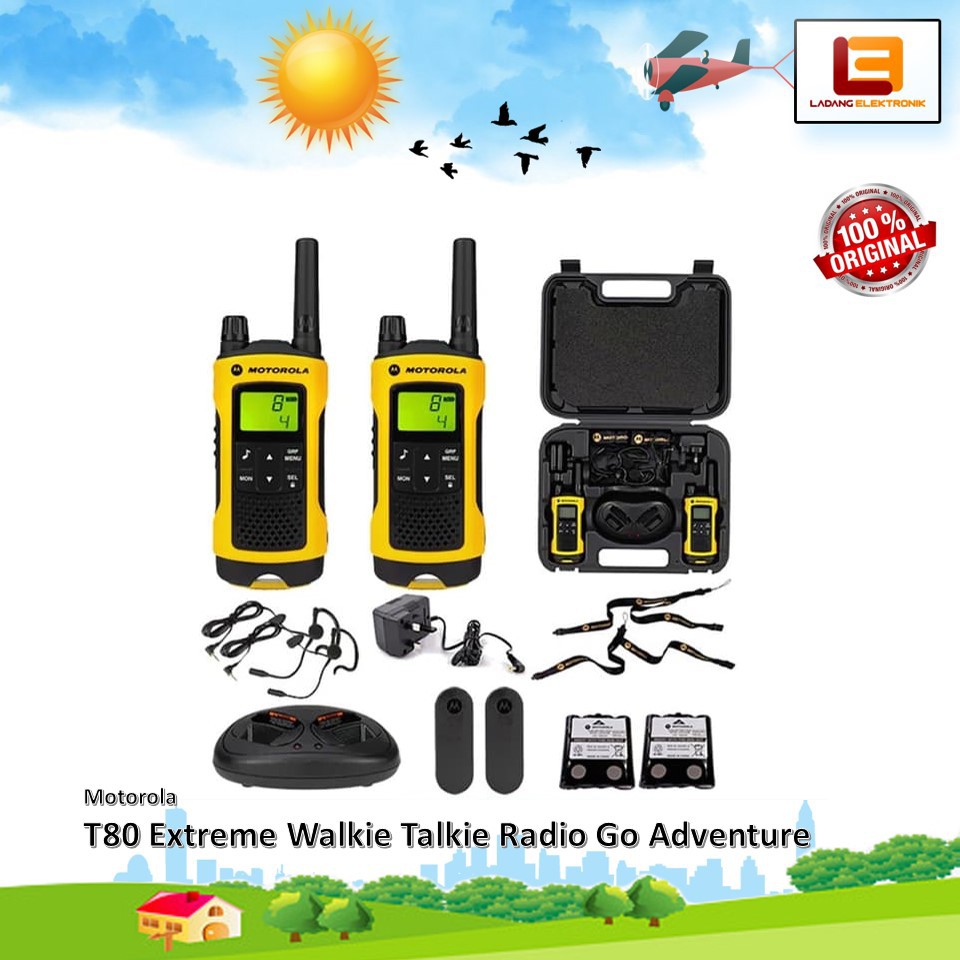 Jual Motorola T80 Extreme Walkie Talkie Talkabout Radio ( Dual Pack ...