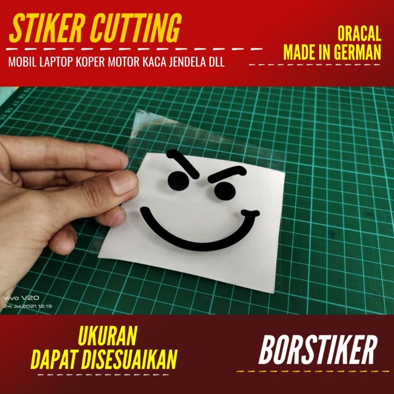 Jual STIKER SMILE | STICKER CUTTING BAHAN ORACAL CUSTOM LOGO | Shopee ...