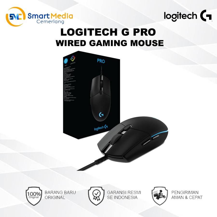 Jual Logitech G Pro Mouse Gaming Wired RGB with Sensor HERO 25K DPI for ...