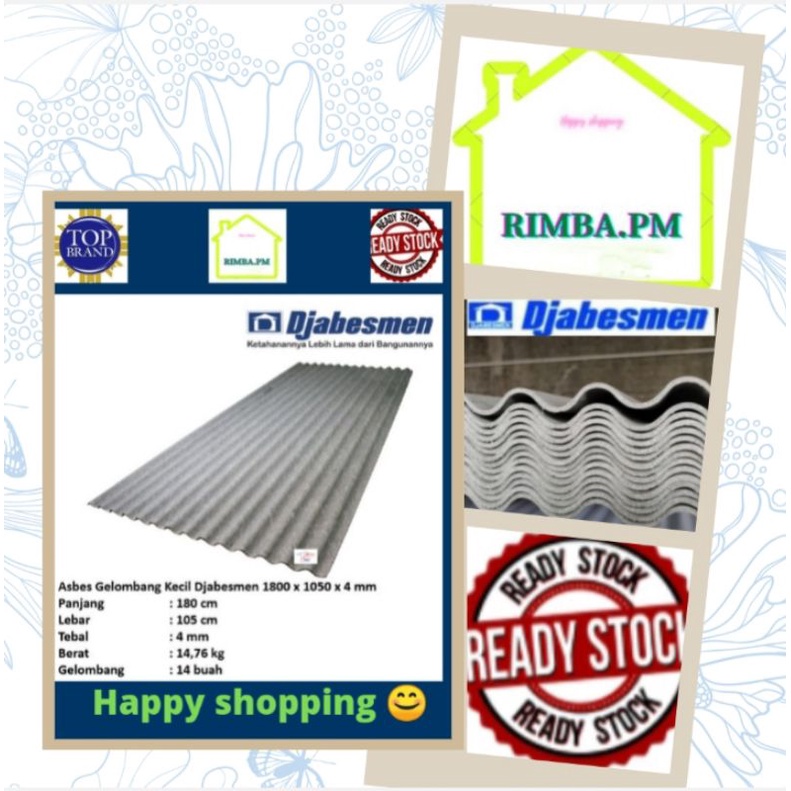 Jual Atap Asbes Gelombang Kecil Djabesment 105 X 180 Shopee Indonesia