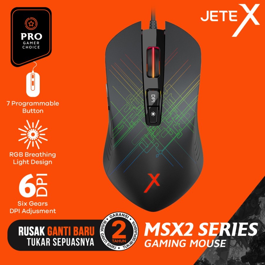 Jual Mouse Gaming JETE RGB MSX2 LED USB Wired | Shopee Indonesia