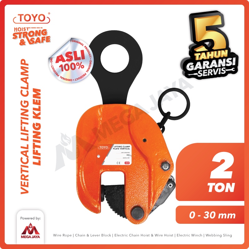 Jual TOYO Vertical Lifting Clamp 2 Ton | Shopee Indonesia