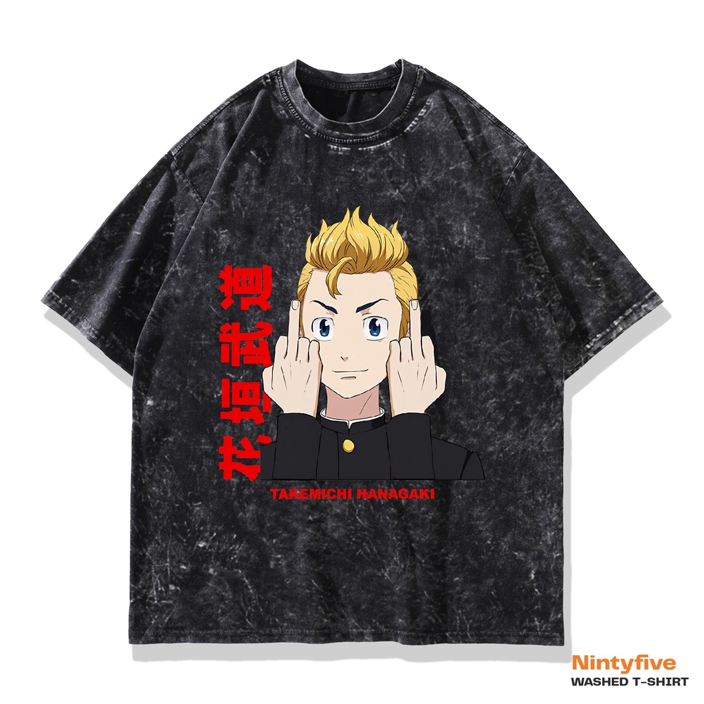 Jual Baju Tokyo Revengers Takemichi hanagaki Sand Wash Oversized | Kaos ...