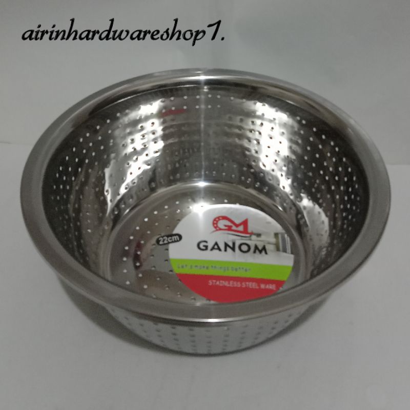 Jual Baskom bolong 22 cm stainless steel | baskom peniris sayuran atau ...