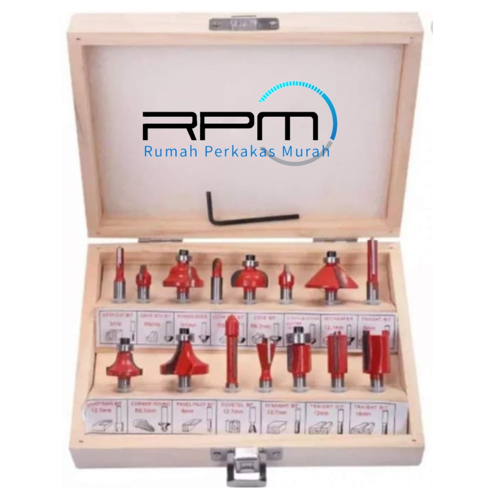 Jual Lumos 270401 Router Bit Set 12 Pcs - Mata Profil Set - Mata ...
