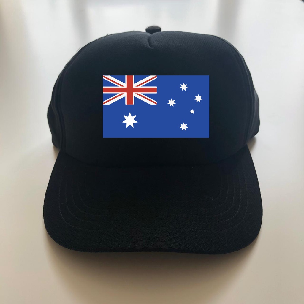 Jual topi baseball velcro premium desain bendera australia flag ...