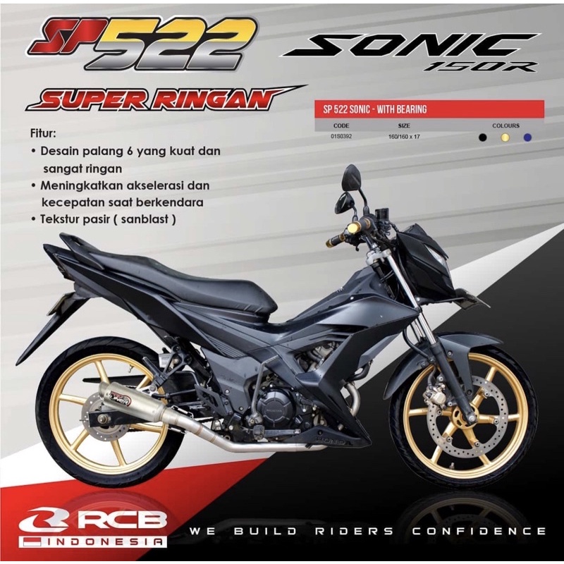 Jual VELG RACING RCB SP 522 HONDA GTR 150 HONDA SONIC 150 GOLD | Shopee ...
