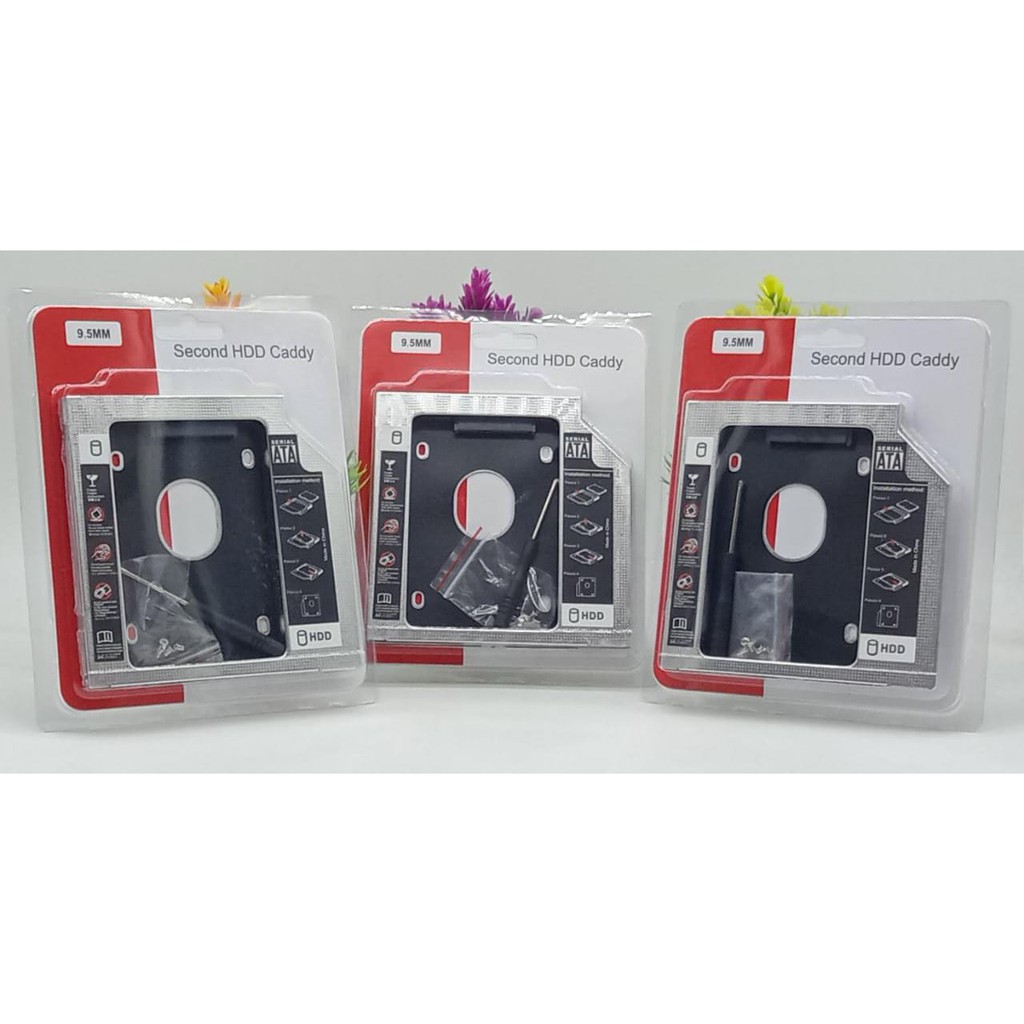 Jual HDD CASE HARDDISK SECOND CADDY TEBAL CASE 9.5MM SSD SATA - DVD ...