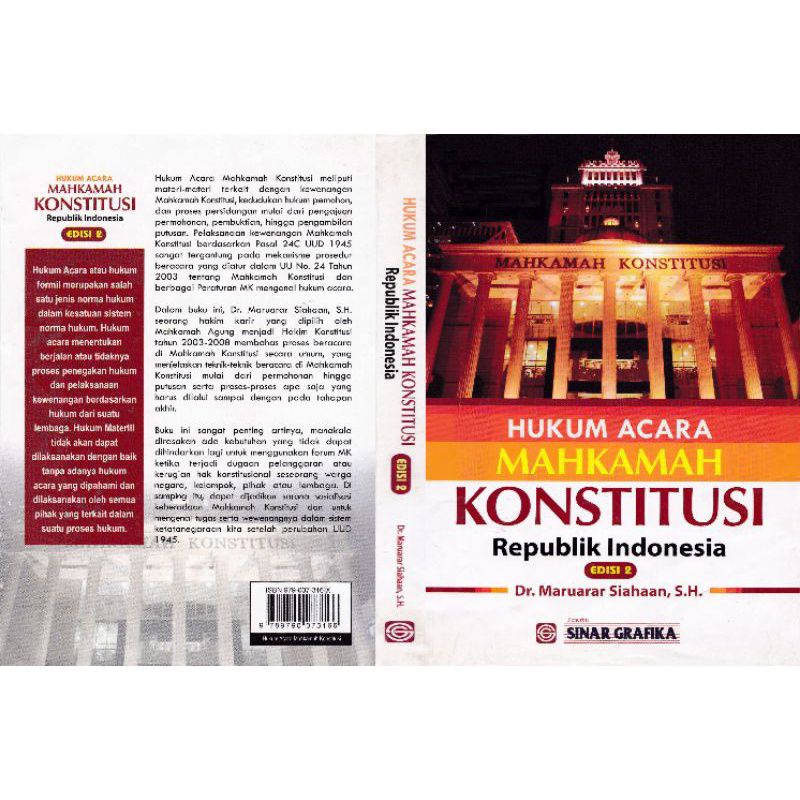 Jual Hukum Acara Mahkamah Konstitusi Republik Indonesia Edisi 2 Dr Maruarar Siahaan Sh 