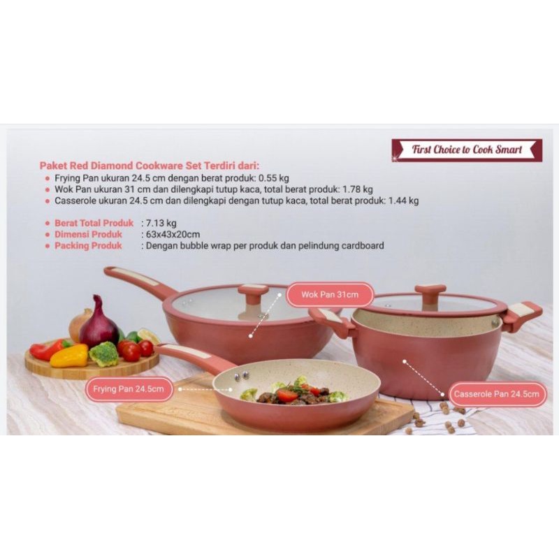 Jual Red Diamond Cookware Set | Shopee Indonesia