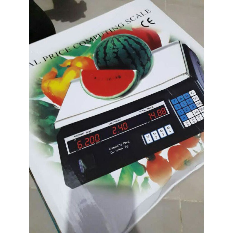 Jual Digital Computing Scale 40 kg Timbangan Buah Digital Sayur Laundry ...
