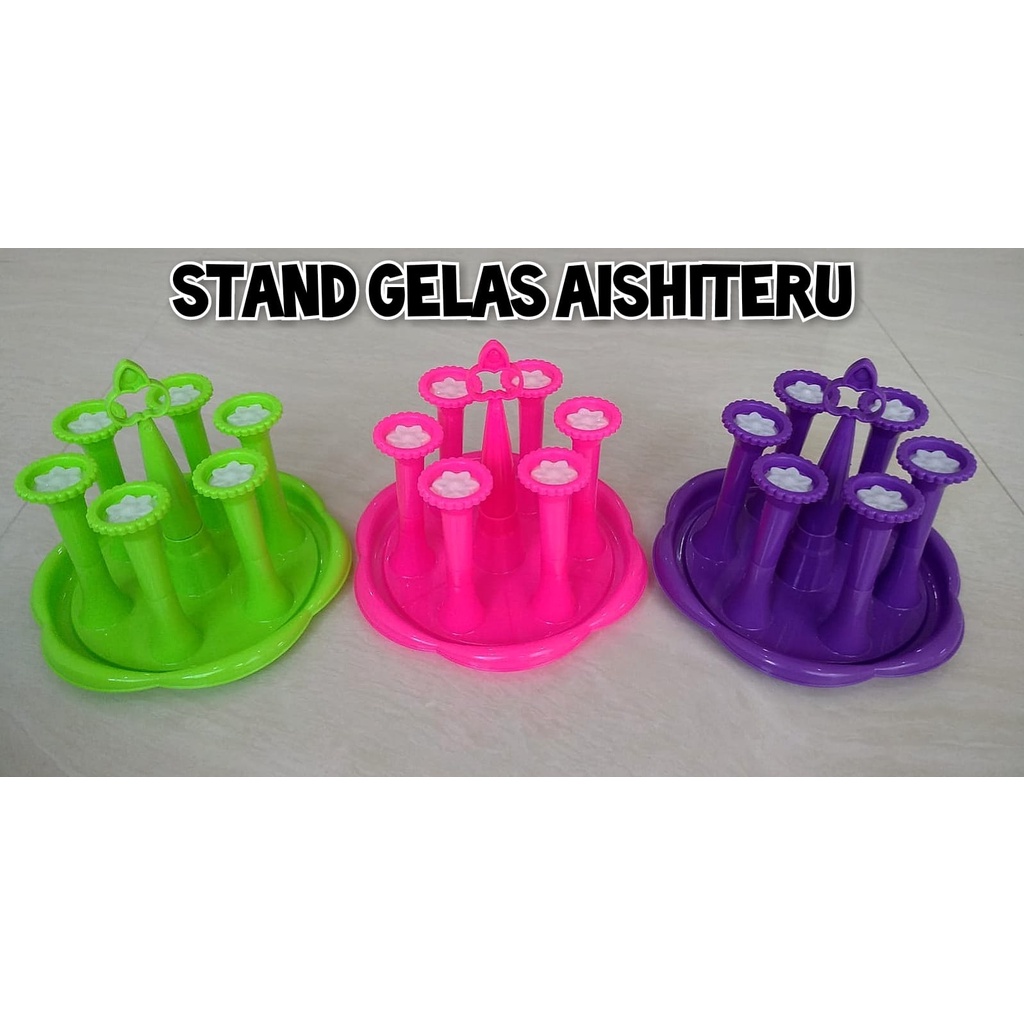 Jual Tempat Gelas untuk 6 atau 8 gelas Bulat jumbo/ Stand glass Aishiteru Daisuki Bulat Murah ...