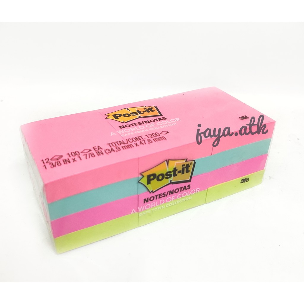 Jual STICKY NOTES WARNA POST IT 653 AC MEMO TEMPEL KECIL STICK NOTE ...