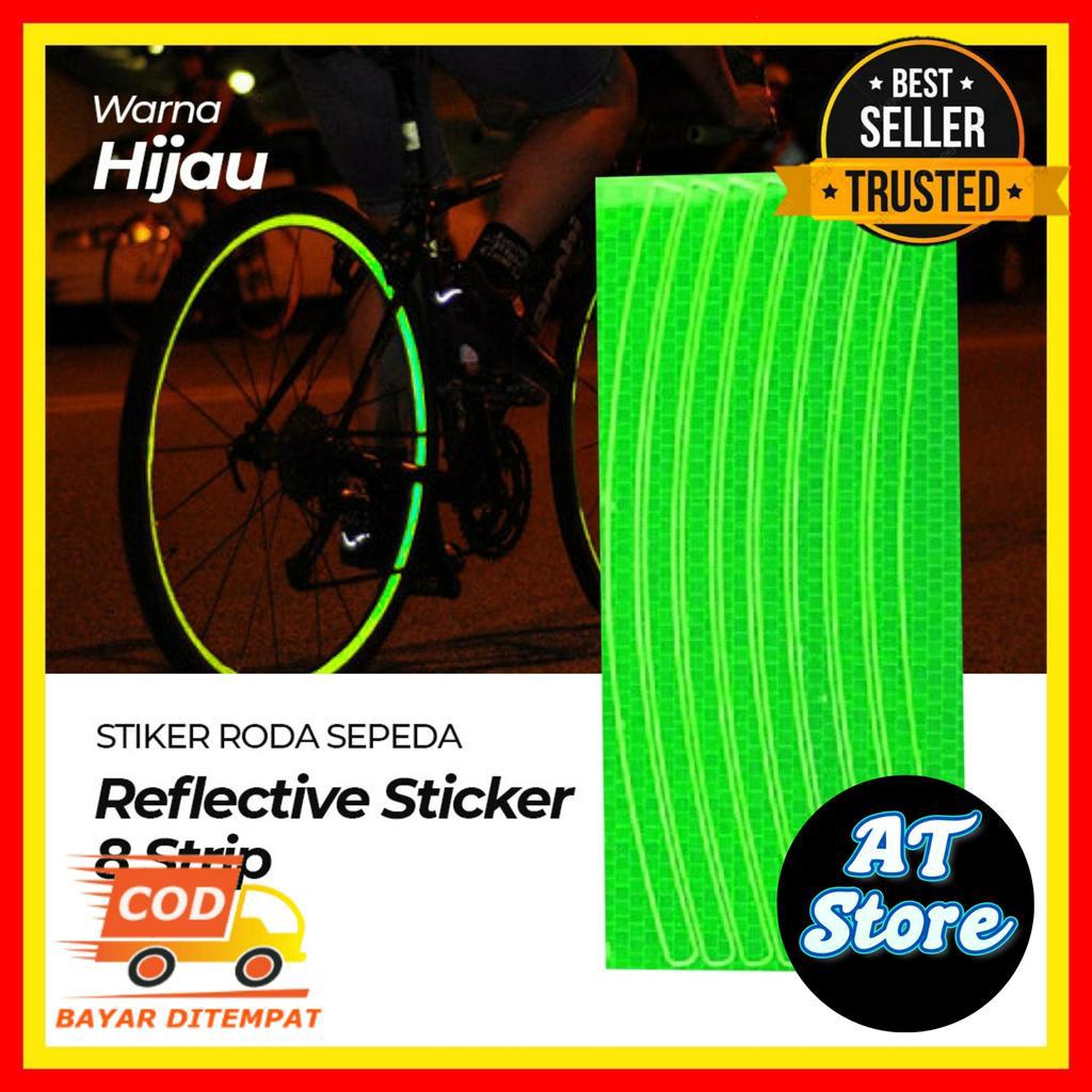 Jual STIKER RODA SEPEDA REFLECTIVE STIKER 8 STRIP ~ HIJAU|BIRU|KUNING ...