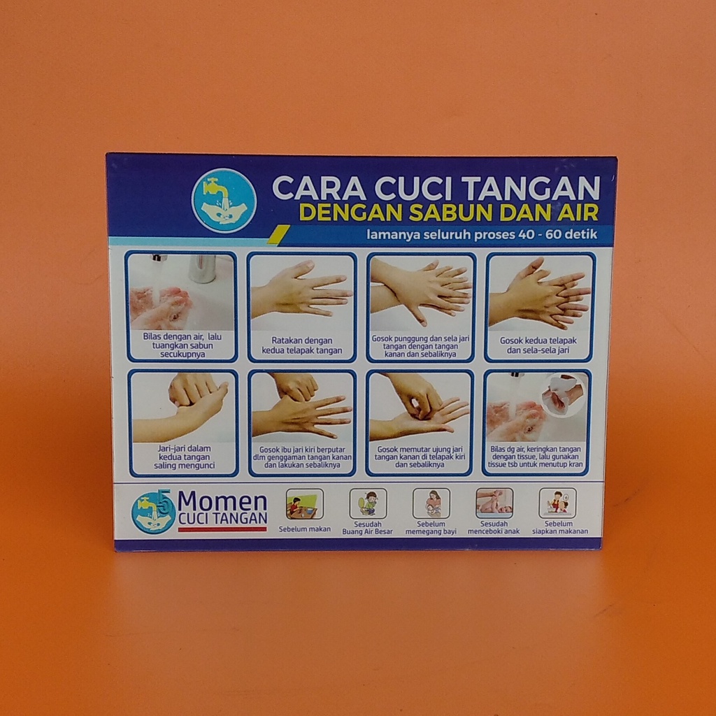 Jual Akrilik CTPS - Akrilik Cara Cuci Tangan dengan Sabun dan Air Mengalir-Akrilik Langkah ...