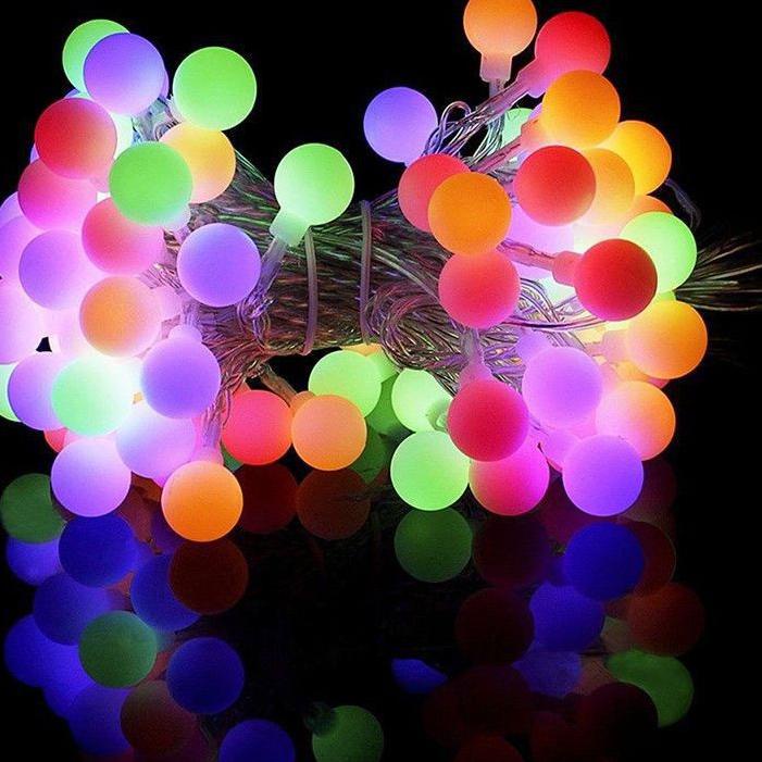 Jual Lampu Tumblr LED 10 Meter Anggur Bola RGB Bulat Warna Warni Lampu ...