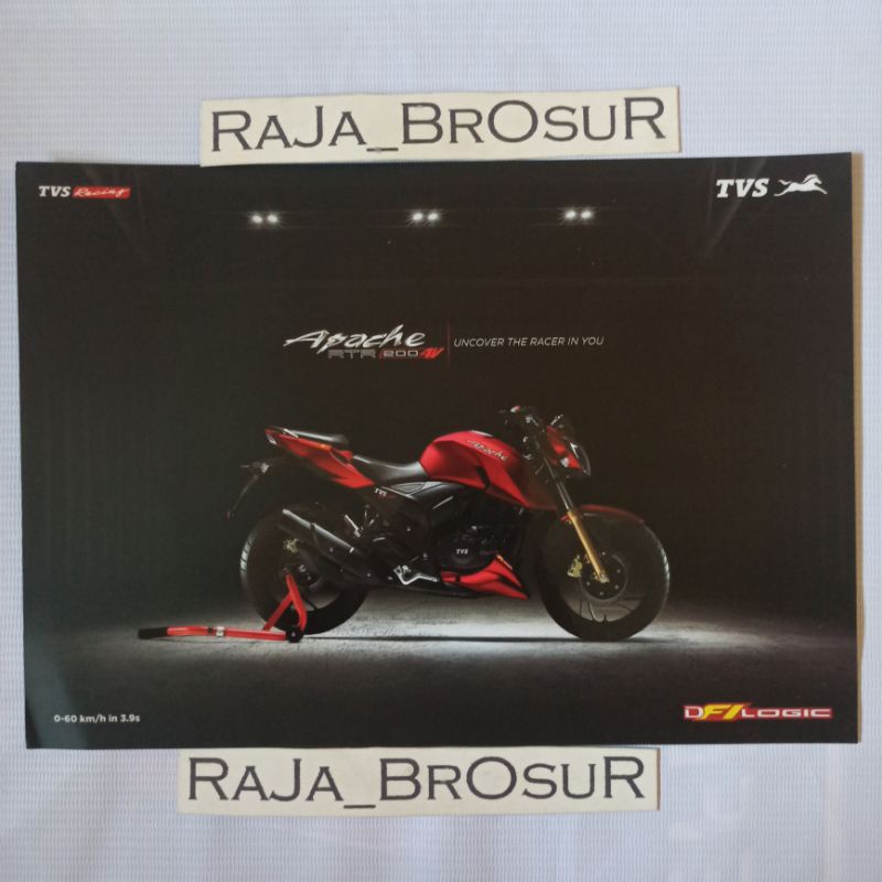 Jual Poster brosur TVS Apache RTR 200 4v | Shopee Indonesia