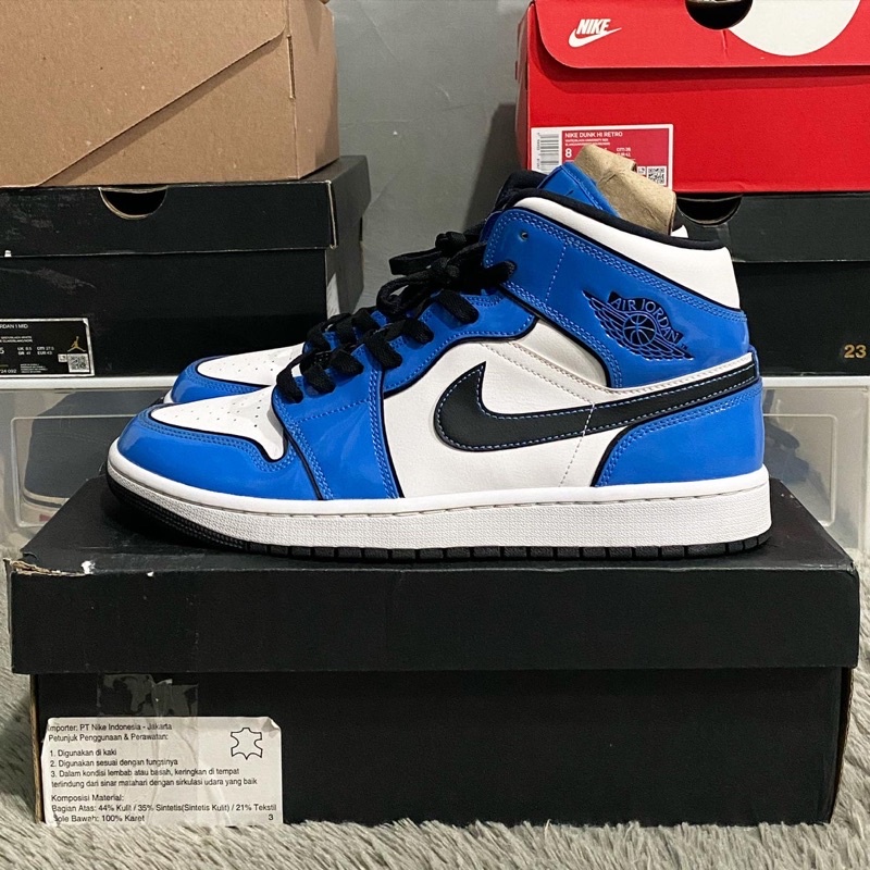 Jual Nike Air Jordan 1 Mid Signal Blue *100% Original | Shopee Indonesia