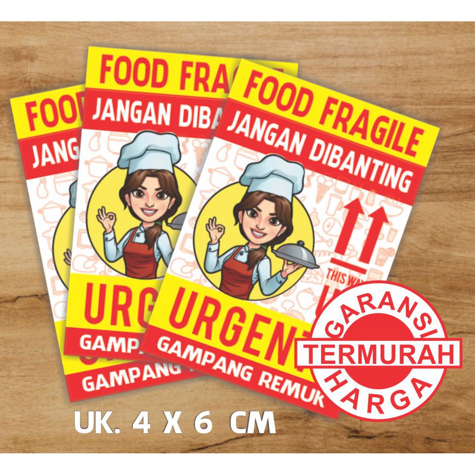 Jual isi 100 lembar Stiker pengiriman makanan / Food Fragile | Shopee ...