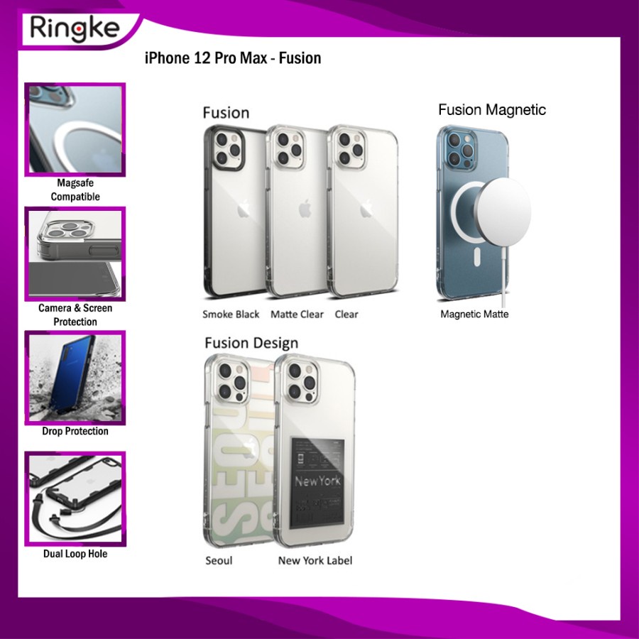 Jual Ringke iPhone 12 Pro Max Fusion Softcase Slim Tough Armor Anti ...