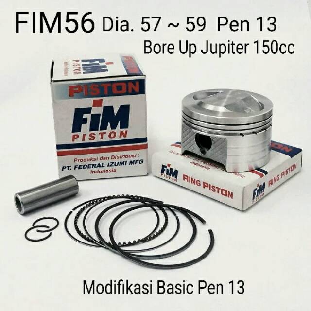 Jual piston set FIM 56 original 100% jupiter vega z1 zr 57 57,5 58 58,5 ...