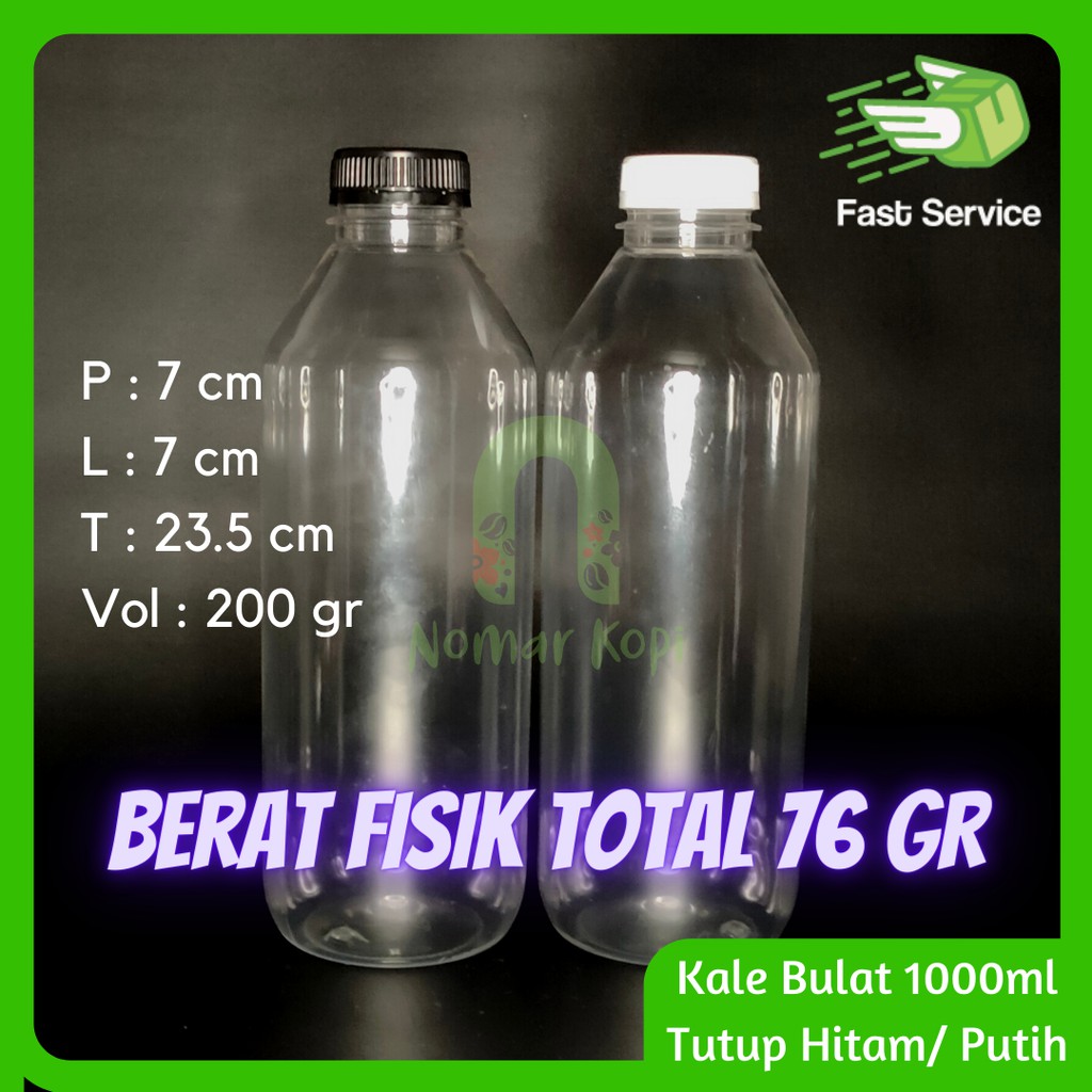 Jual BOTOL KALE 1 LITER 76 GRAM SUPER TEBAL BOTOL KOPI LITERAN JAMU ...