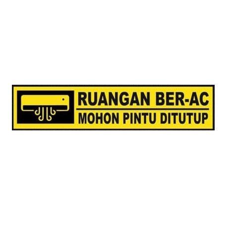Jual stiker ruangan ber-ac / sticker ruangan ber ac mohon pintu ditutup ...