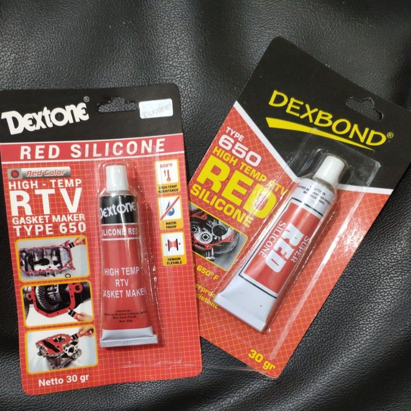 Jual dextone lem merah dextone red silicone lem anti panas dextone 30gr ...
