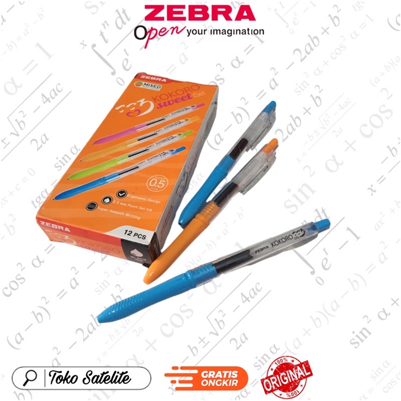 Jual Pulpen Gel Zebra Kokoro Sweet Warna Hitam | Shopee Indonesia