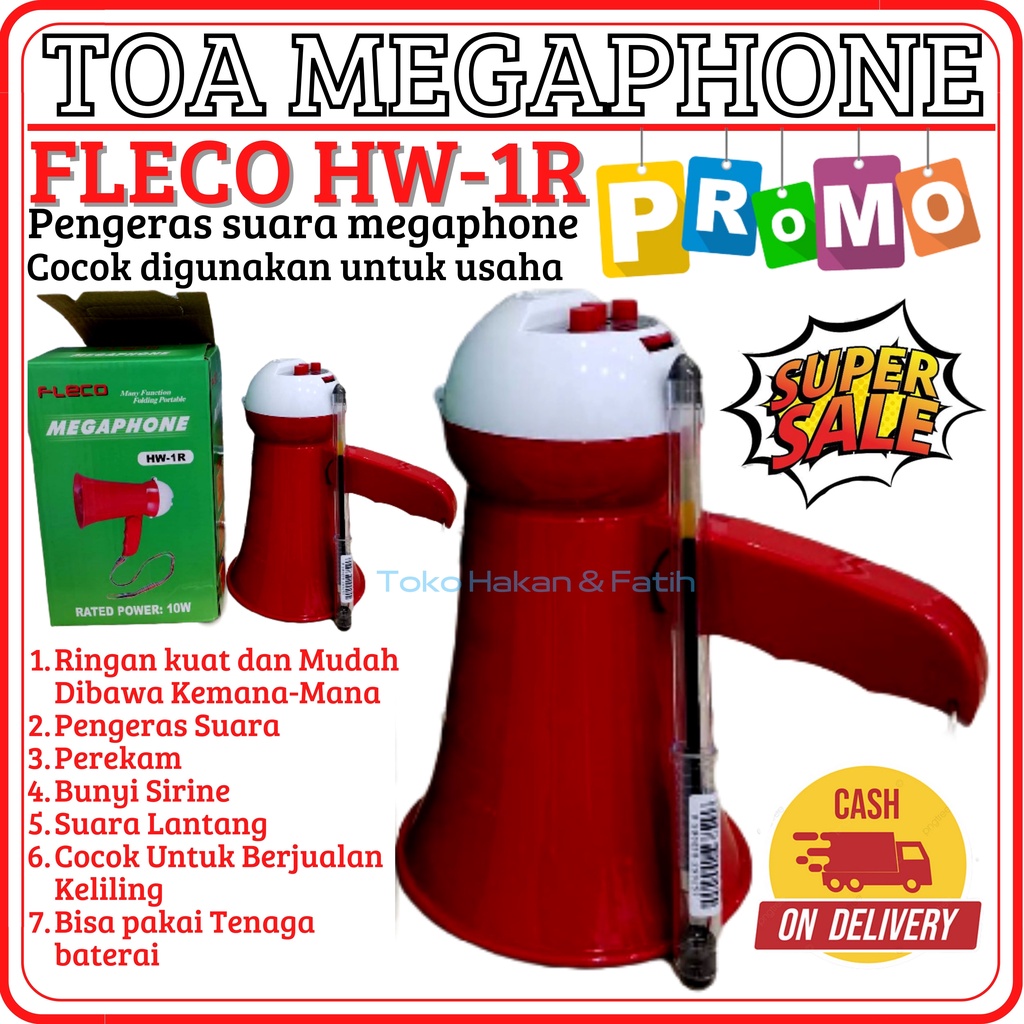 Jual MURAH MERIAH~TOA Megaphone Fleco HW-1R 10W Multifungsi - Toa kecil ...