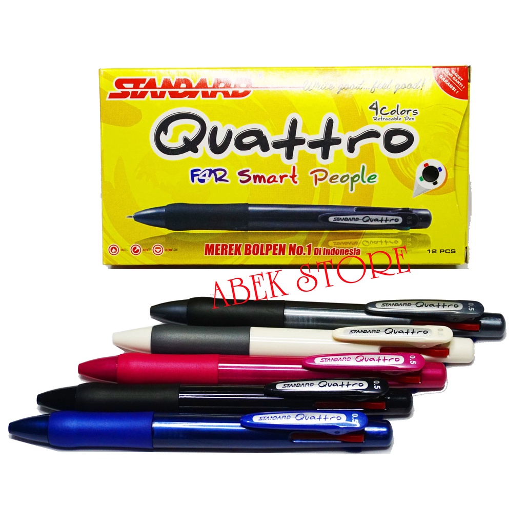 Jual Pulpen Standard QUATTRO 4 Warna 0,5 mm / 4 Color Pen Pulpen ...