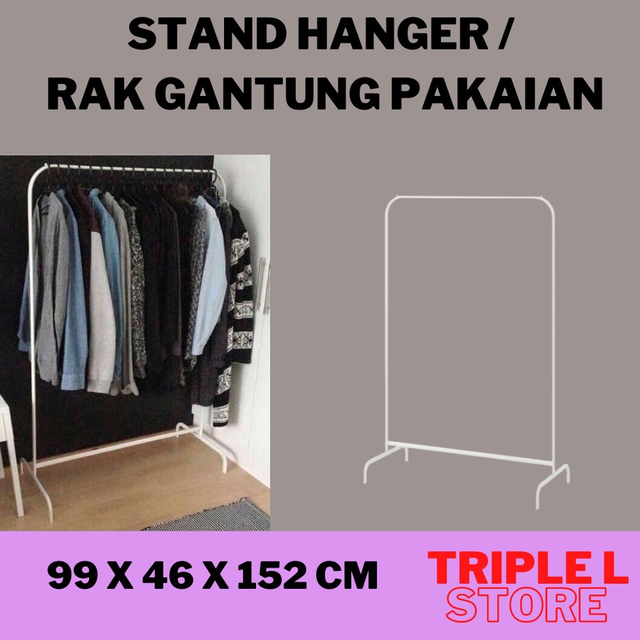 Jual Stand Hanger Single Gantungan Baju Pakaian Gawang Besi Minimalis ...