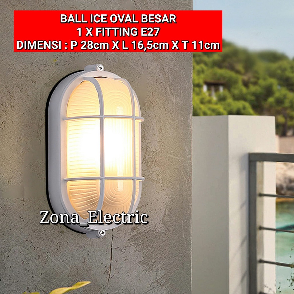 Jual LAMPU KAPAL OVAL BALL ICE BESAR / LAMPU DINDING OUTDOOR E27 ...