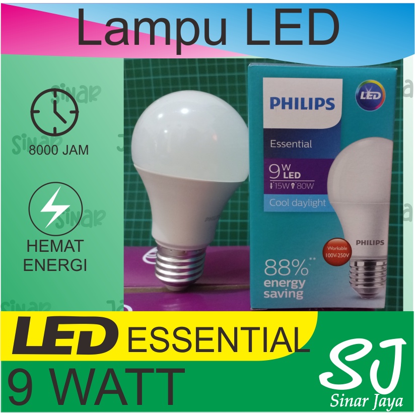Jual LAMPU LED 9 WATT PHILIPS | Shopee Indonesia