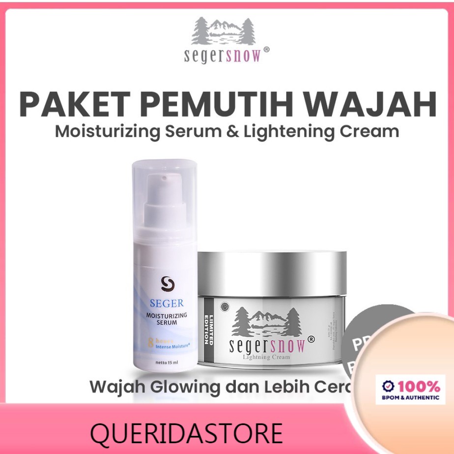 Jual PAKET GLOWING - Seger Snow Serum Moisturizing 15ml dan Lightening ...