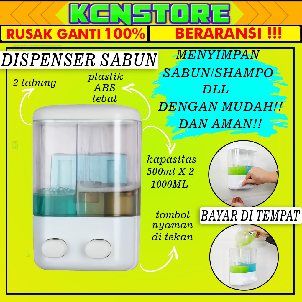 Jual TEMPAT DISPENSER SABUN CAIR DOUBLE DISPENSER SABUN KAMAR MANDI ...