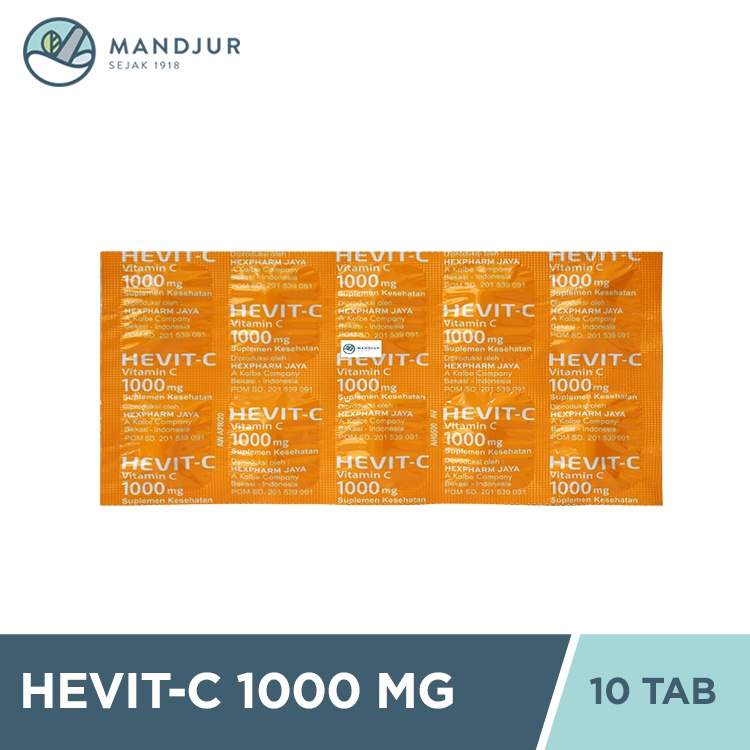 Jual Hevit-C Vitamin C 1000 Mg 10 Kaplet - Suplemen Vitamin C | Shopee ...