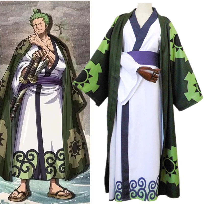 Jual Haori Baju Cosplay Kimono Jubah Anime One Piece Luffy Zoro Law ...