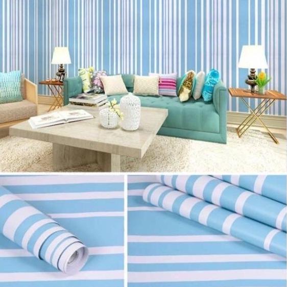 Jual Terbaik Wallpaper Sticker Roll Dinding ukuran 45CMx10M MOTIF SALUR GARIS !! | Shopee Indonesia