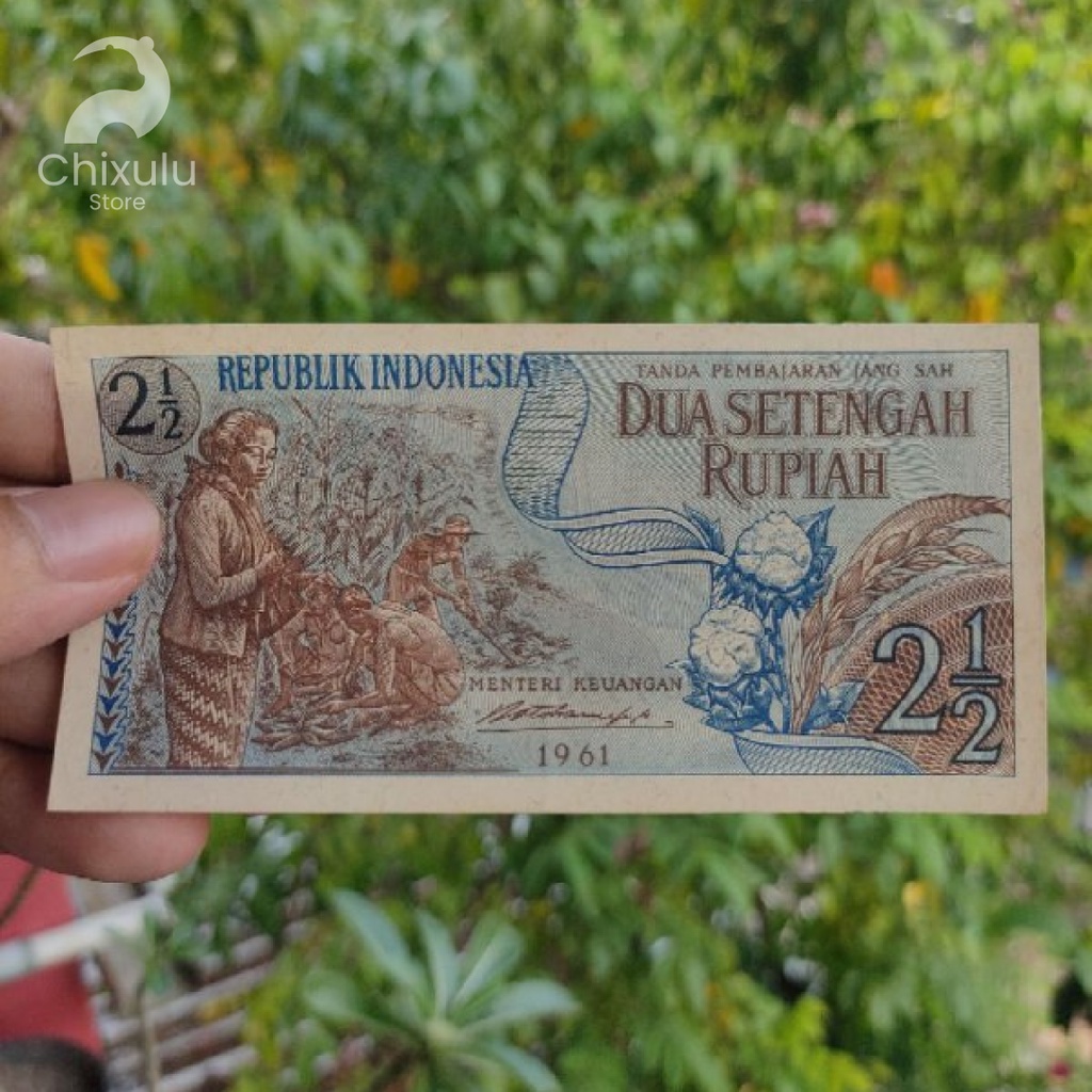Jual Uang Kertas Kuno Rp2 1/2 Edisi Pekerja Tahun 1961 | Uang Lama ...