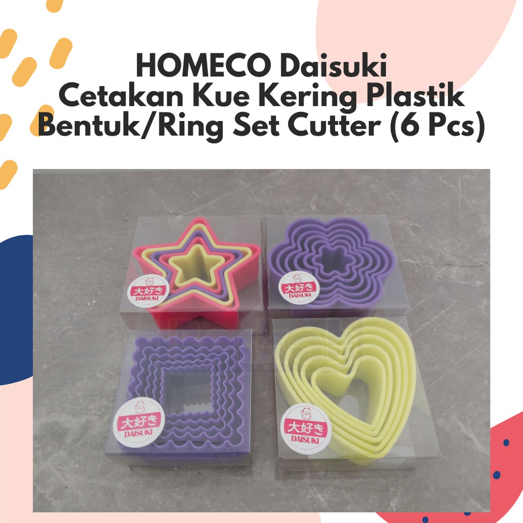 Jual HOMECO Daisuki Cetakan Kue Kering Plastik Bentuk/Ring Set Cutter ...
